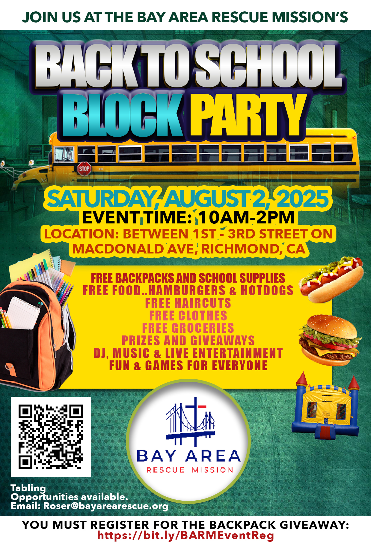 Bay Area Rescue Mission FREE BACKPACKS AND SCHOOL SUPPLIES - Richmond ...